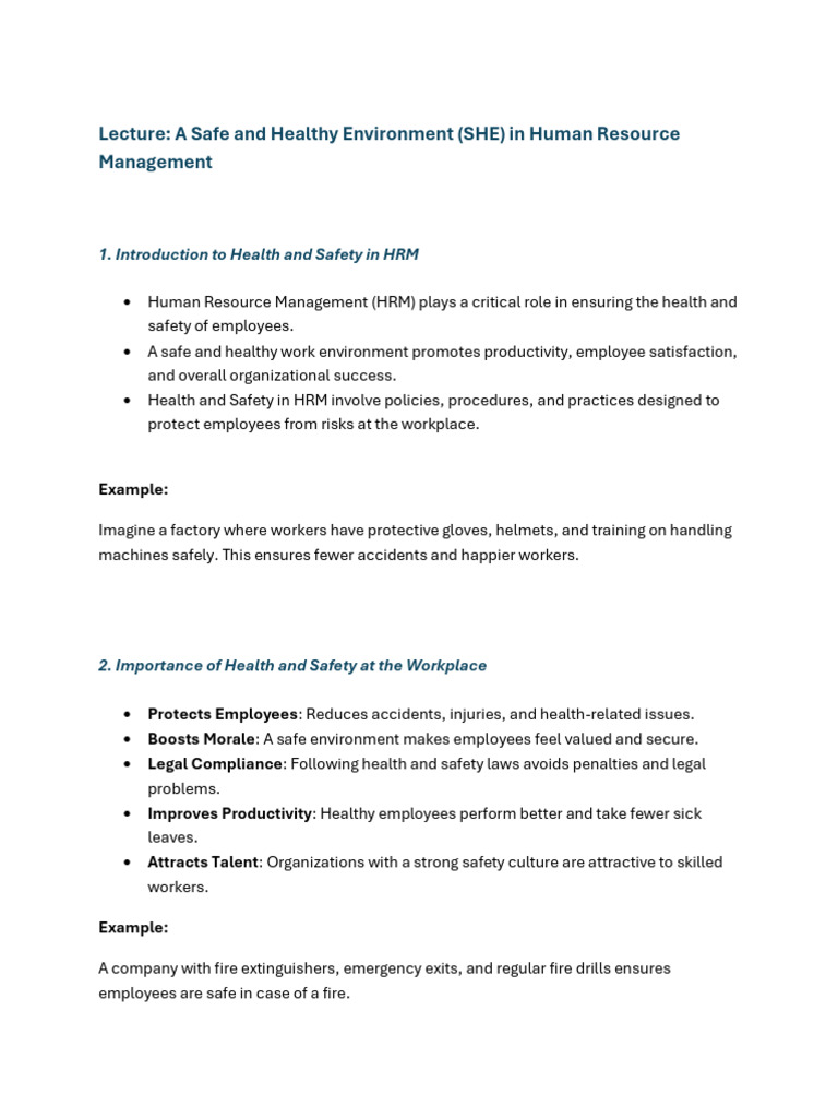 HRM Lec 4 | PDF | Occupational Safety And Health | International Labour Organization