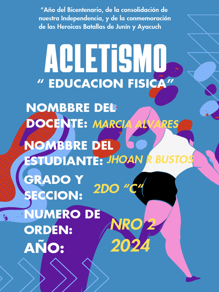 Cartel Atletismo Carrera Deporte Ilustrado Geométrico Llamativo Azul ...