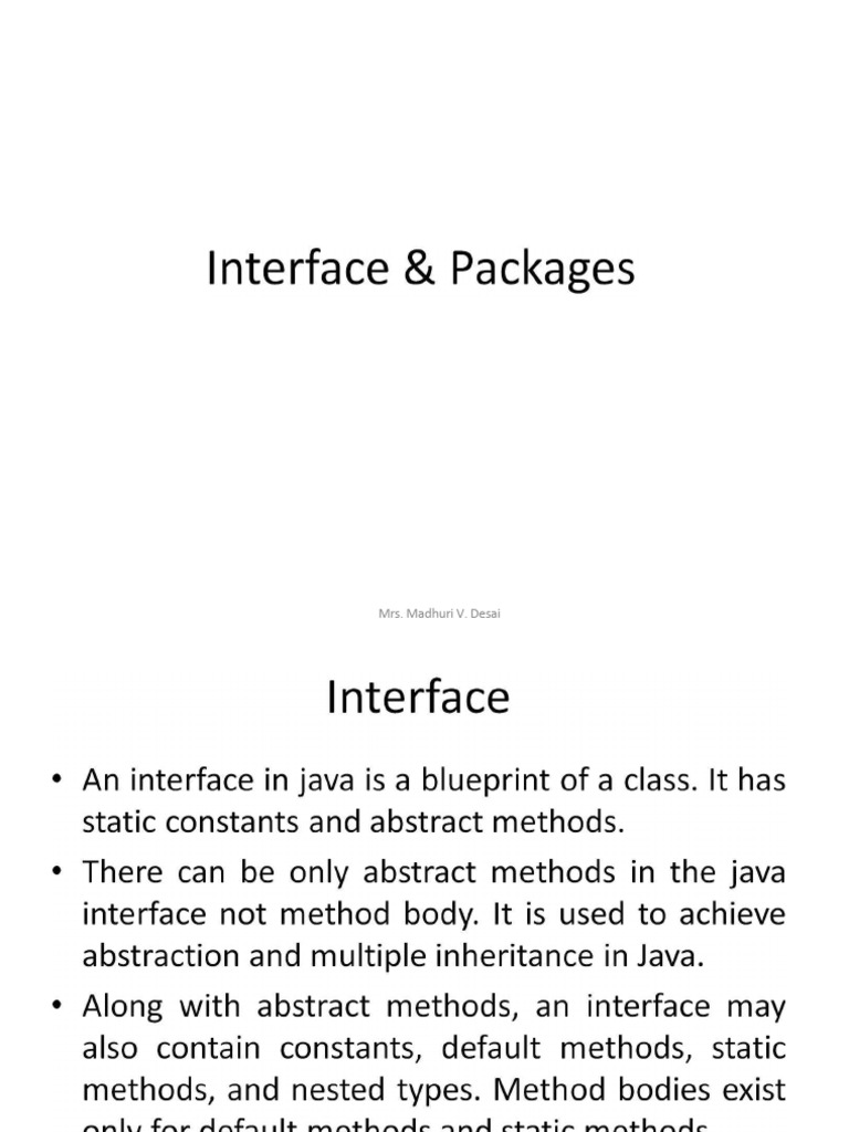 UNIT 4 Interface-Packages | PDF