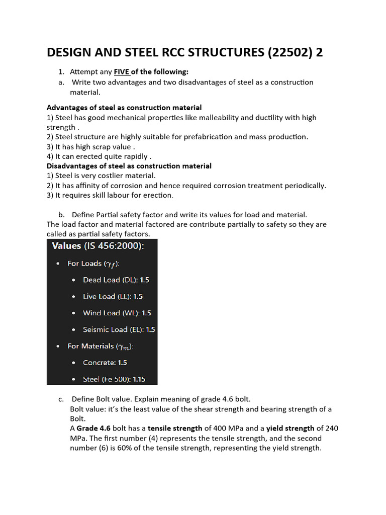 Design and Steel RCC Structures 2 | PDF | Strength Of Materials | Bending