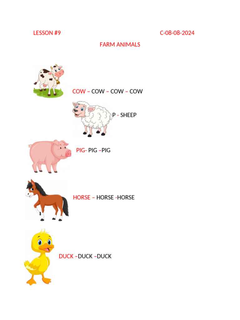 Farm Animals 2do (8!08!2024) | PDF