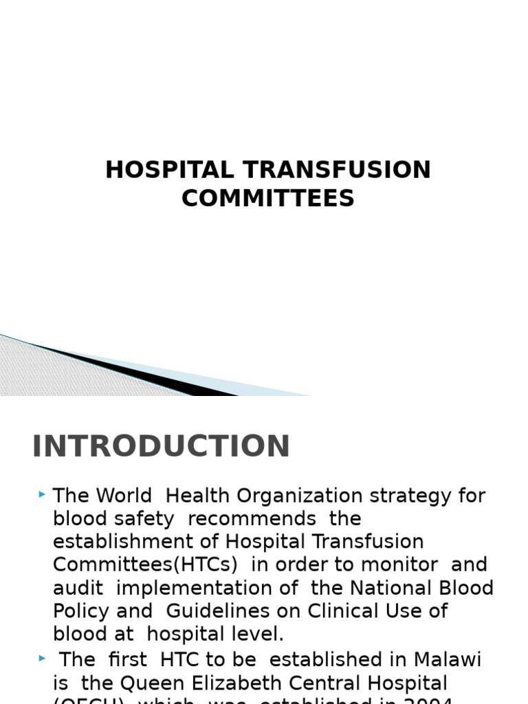 Hospital Transfusion Committee Overview | PDF | Blood Transfusion ...