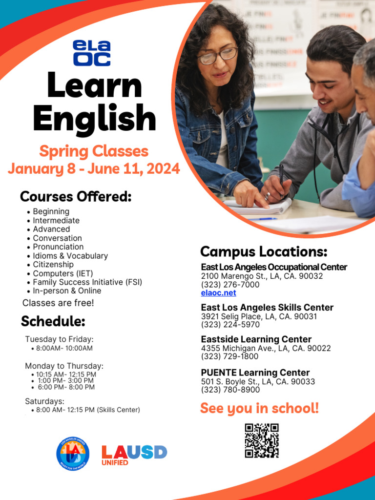Spring Classes 2024 ESLallinone English Spanish | PDF | Sports ...