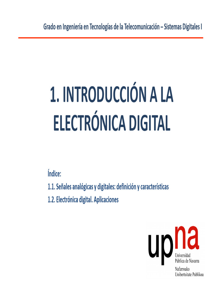 01 Introduccion A La Electronica Digital | PDF | Señal analoga ...