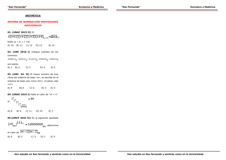 Numeración Propiedades Adicionales | PDF | Métodos y materiales de enseñanza