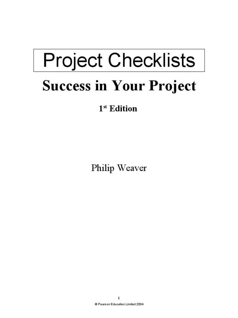 Project Checklists: Success in Your Project | PDF | Questionnaire ...