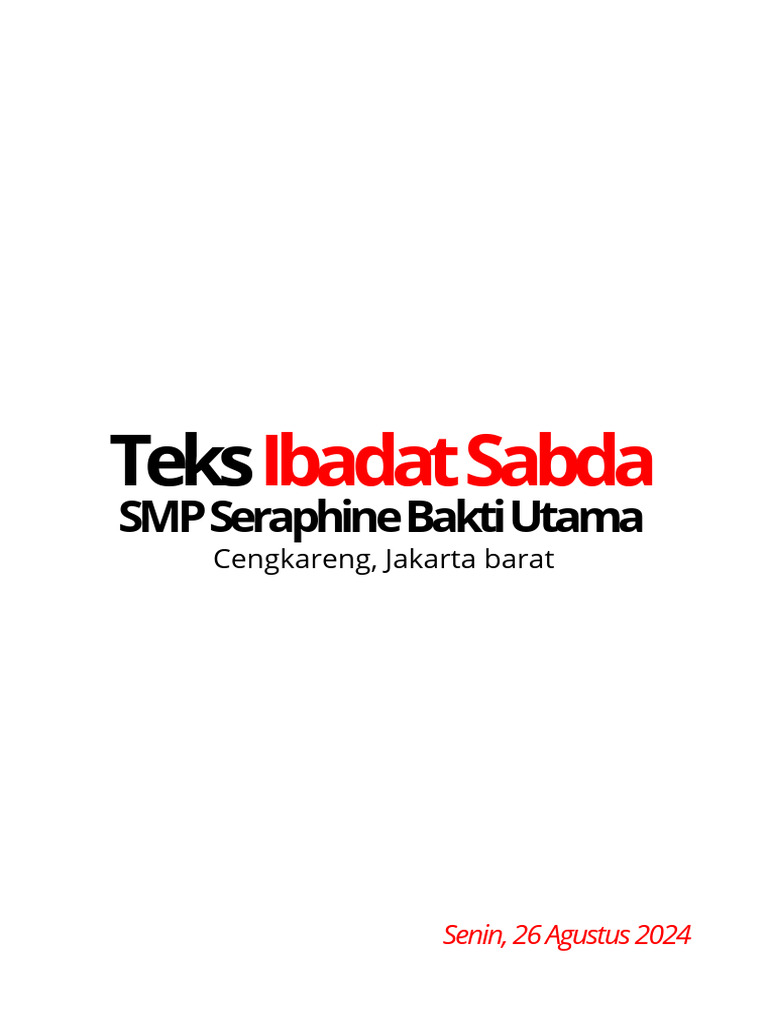 Teks Ibadat Sabda SMP Seraphine Bakti Utama | PDF