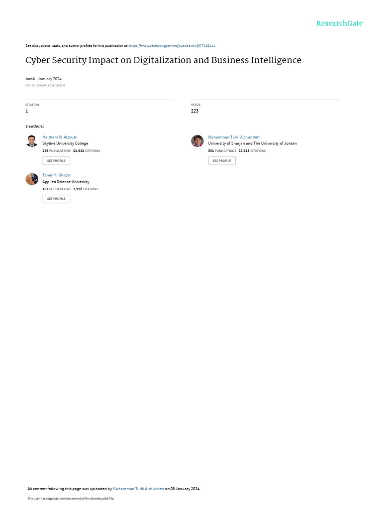 Cyber Security Impact On Digitalization and Business Intelligence | PDF ...