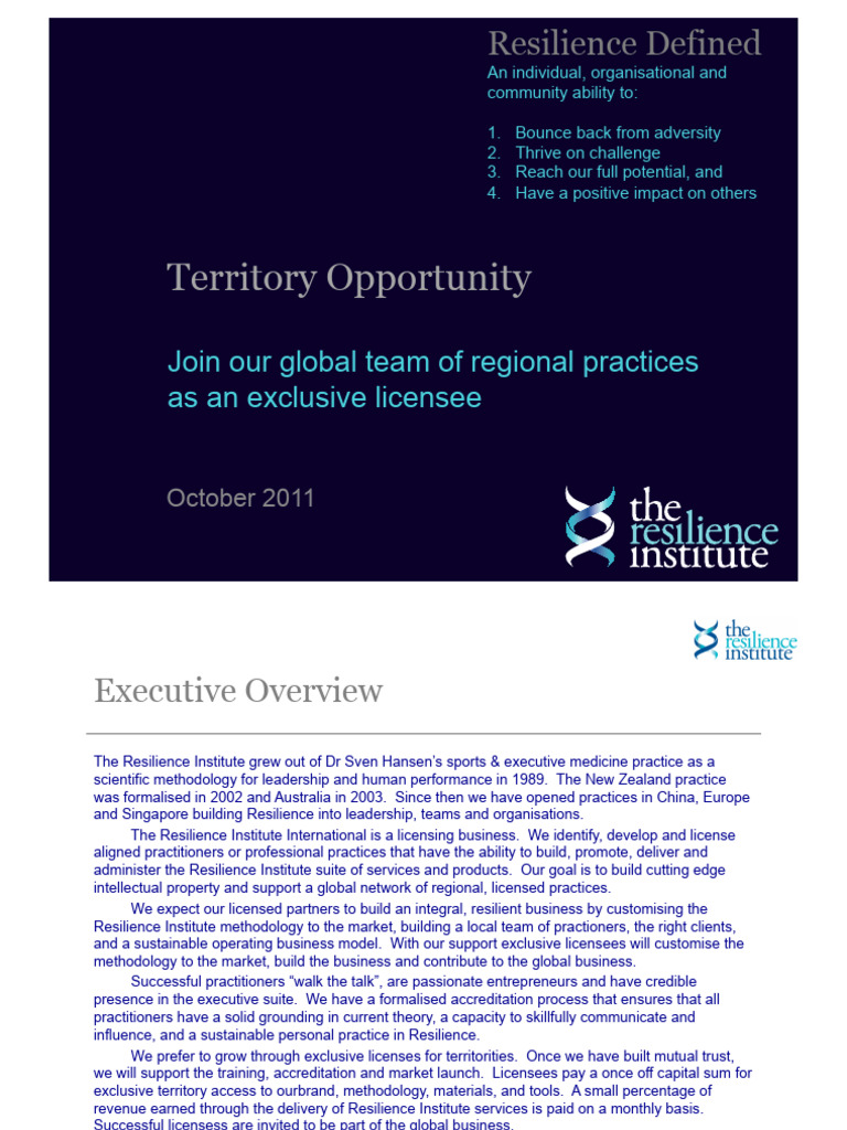 Resilience Institute Opportunity | PDF | Psychological Resilience ...