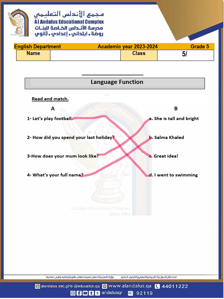 Grade (5) - Module 2 Test - Answered | PDF | Human Communication ...