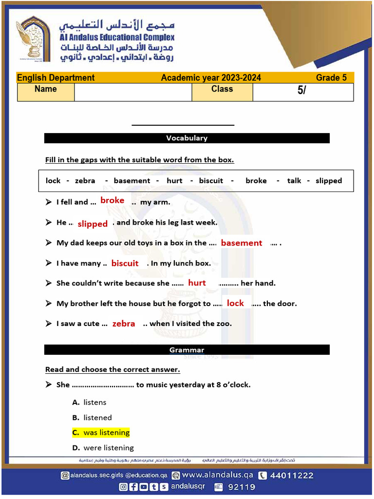 Grade 5 English Module 4 Test | PDF | Human Communication | Linguistics