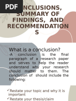 How To Write SUMMARY CONCLUSION AND RECOMMENDATIONS | PDF