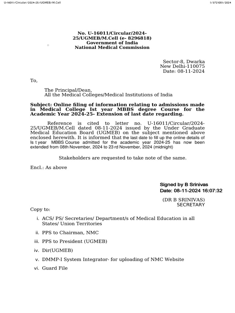 UGMEB Circular DTD 08-11-2024 | PDF | Medical Education