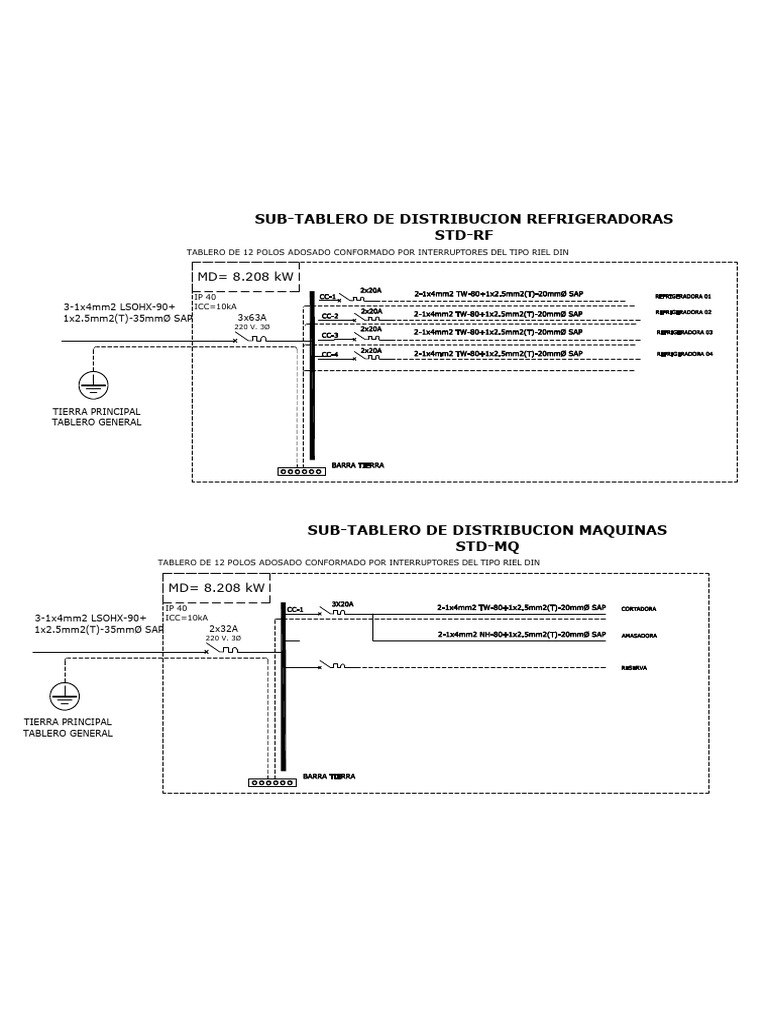 Diagramas Tableros 3 | PDF