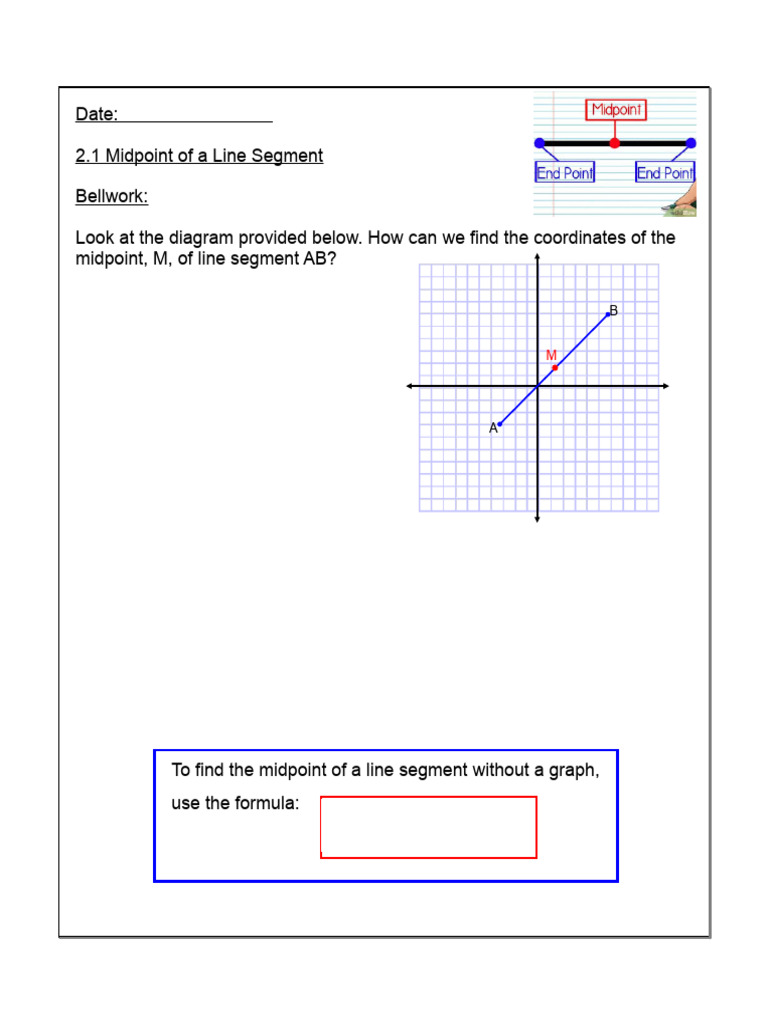 MPM 2D 2.1 Midpoint of A Line Segment | PDF