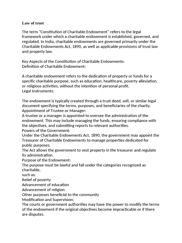 Law of Trust Assign Alignment | PDF | Charitable Organization ...