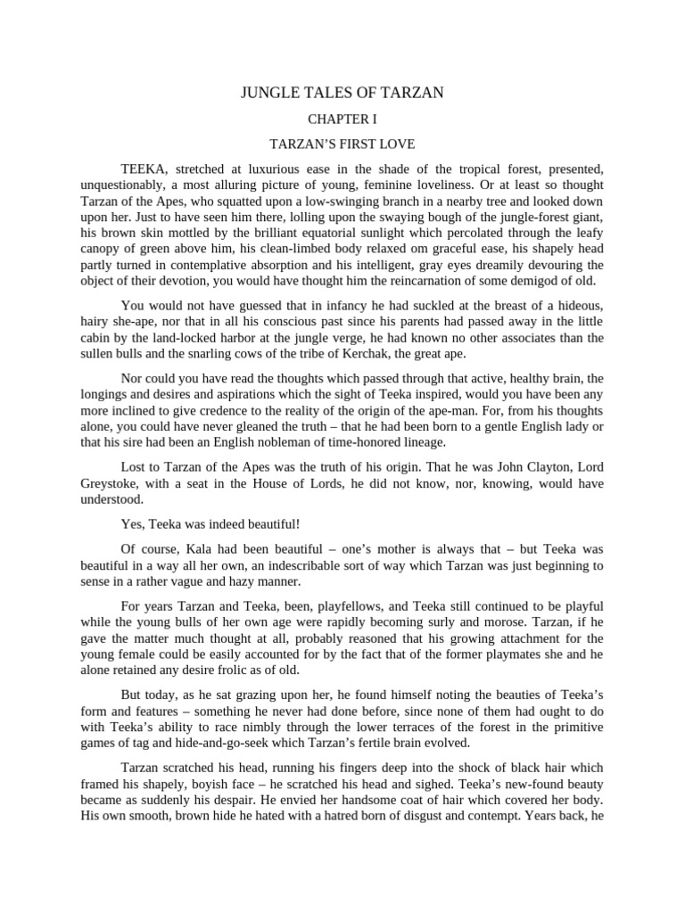 Tarzan's First Love: Teeka's Beauty | PDF | Tarzan | Elephant