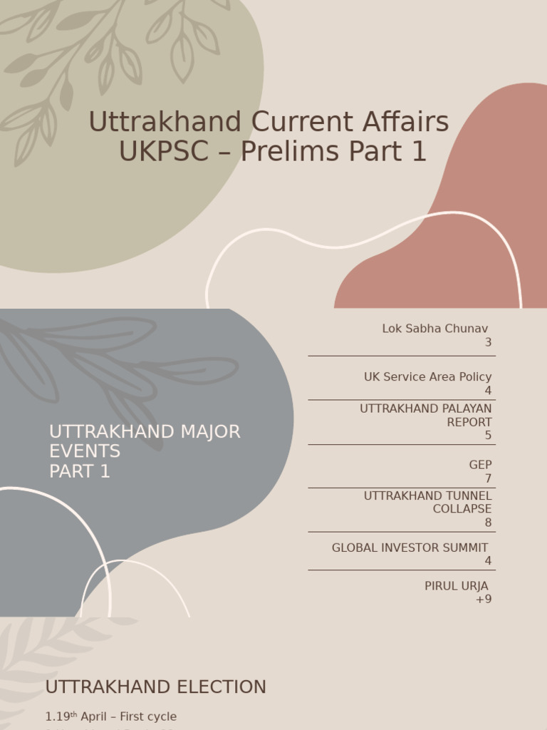 Uttrakhand MAJOR EVENTS PART 1 | PDF