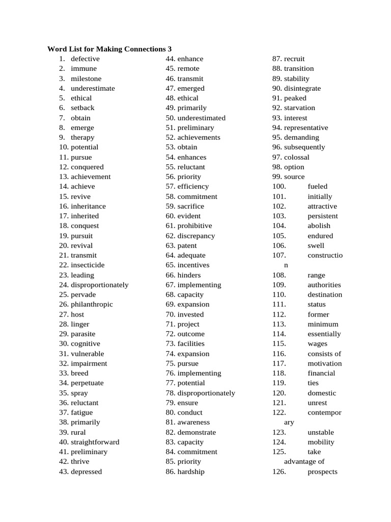 Word List | PDF
