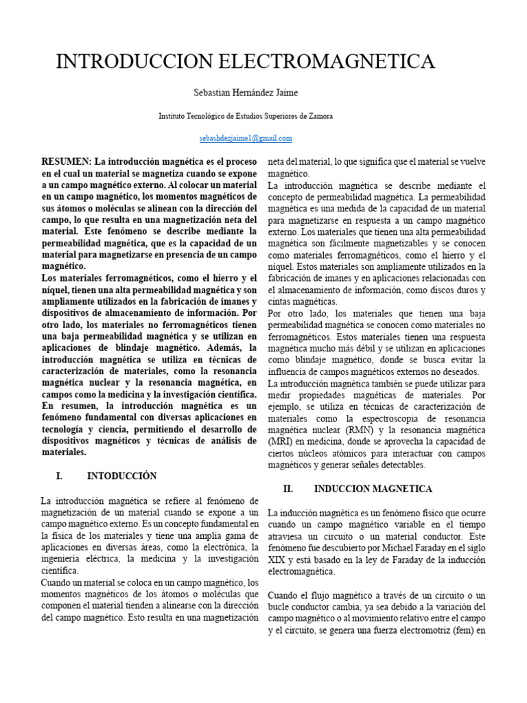 Induccion Electromagnetica | PDF | Inductancia | Inducción electromagnética
