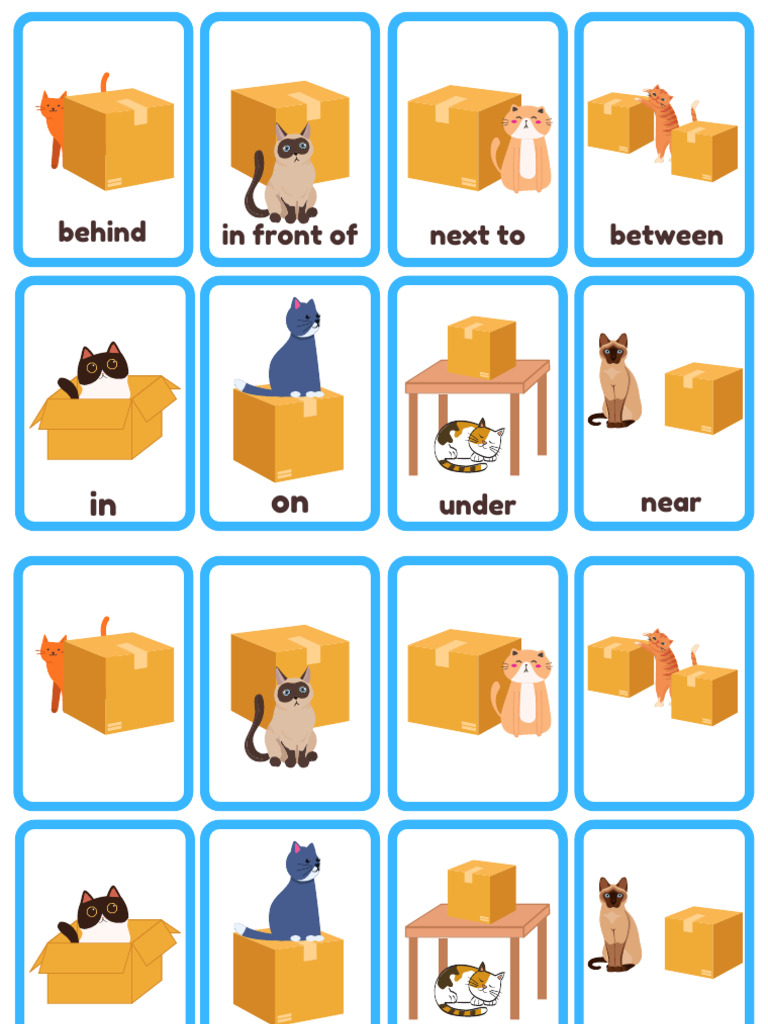 Prepositions of Place Cats Metodbox-1 | PDF