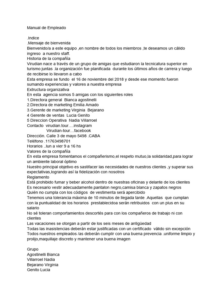 Manual del Empleado en Virudian | PDF | Crecimiento personal y ...