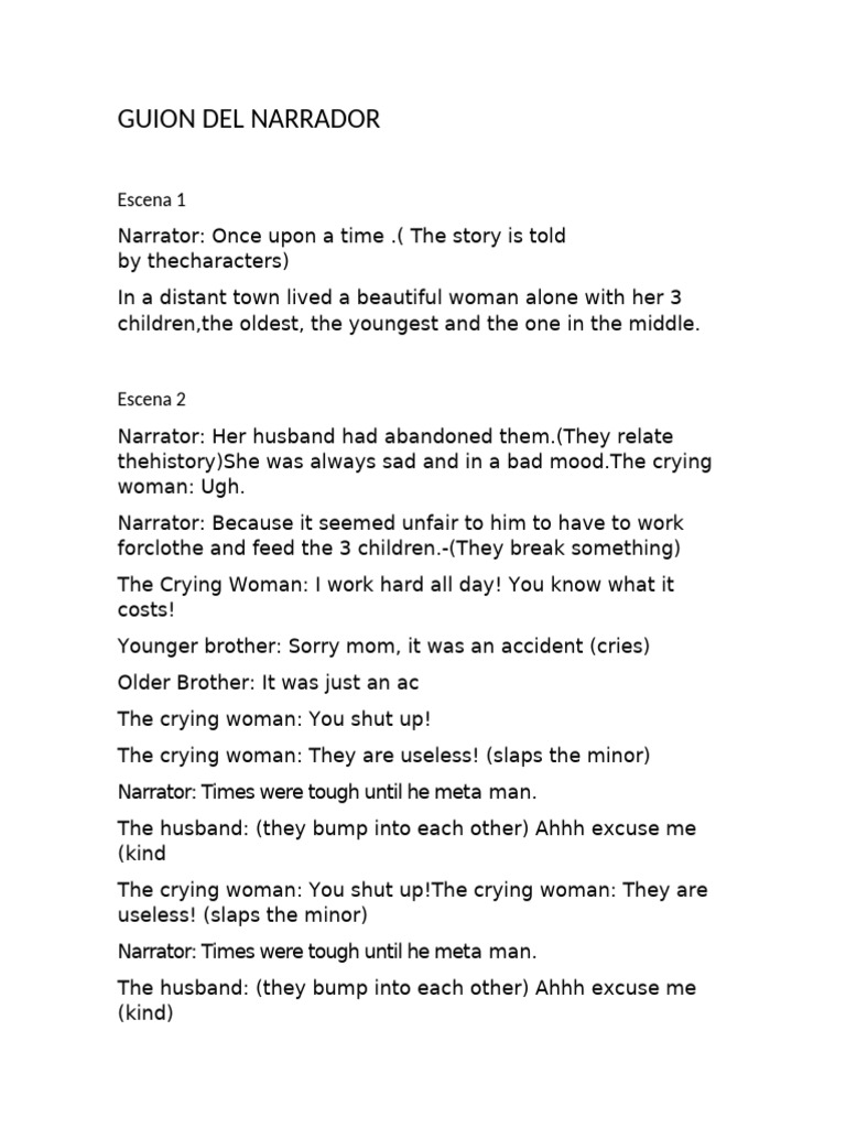 Guion Del Narrador | PDF