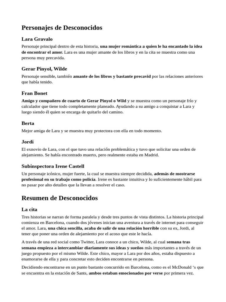 Resumen Desconocidos De David Lozano Pdf Novela Negra Policíaca Y