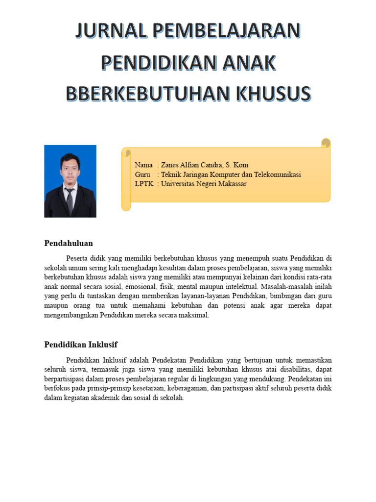 Jurnal Pembelajaranku-Pendidikan Anak Berkebutuhan Khusus | PDF