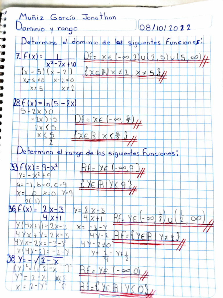 Dominio y Rango | PDF