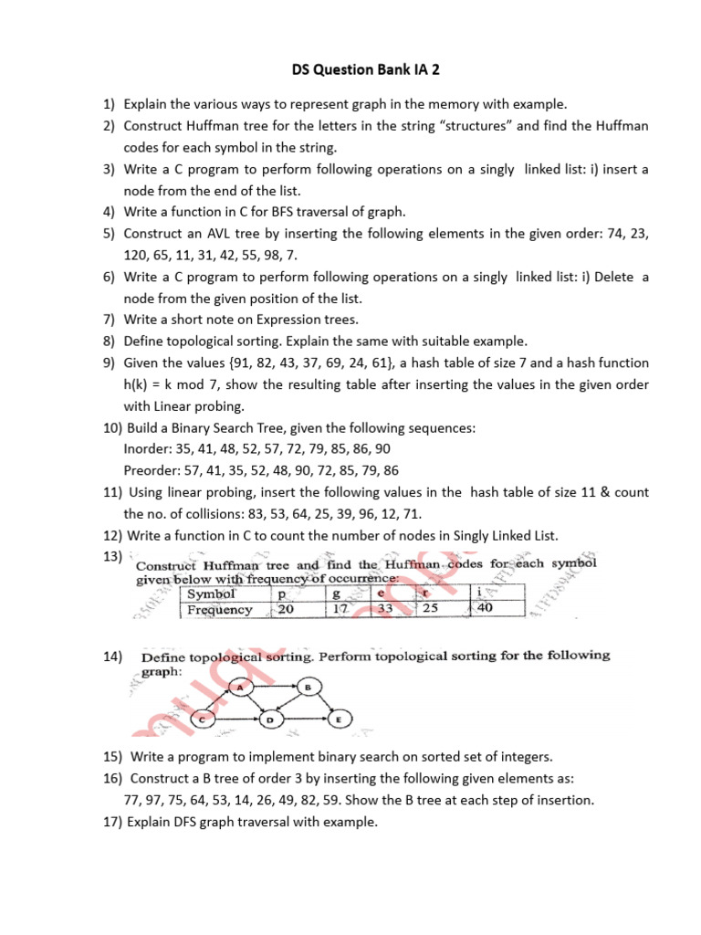 Question Bank IA2 | PDF