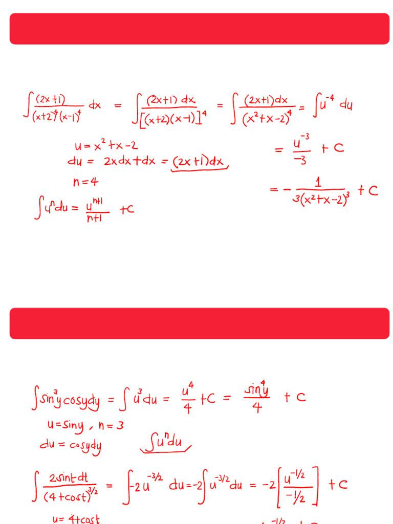 Module 3 Integration U-Substitution Algebraic and Trigo Functions | PDF