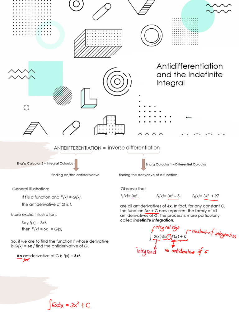 Antidifferentiation and Definite Integral | PDF