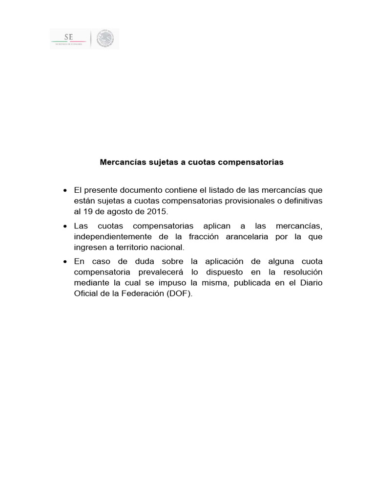 Cuotas Compensatorias 2024 | PDF | Acero | Materiales