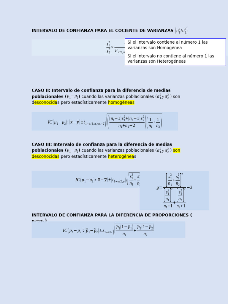Intervalo de Confianza para Dos - Solucionario | PDF | Intervalo de confianza | Inferencia