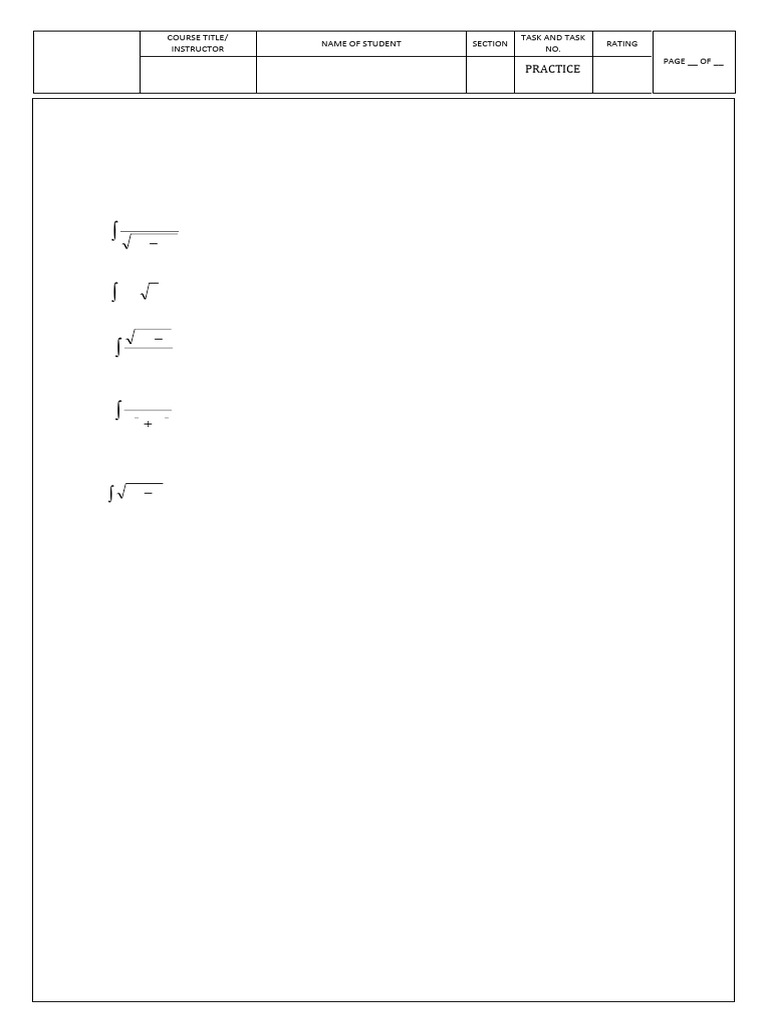 Practice Exercise (Algebraic Substitution) | PDF