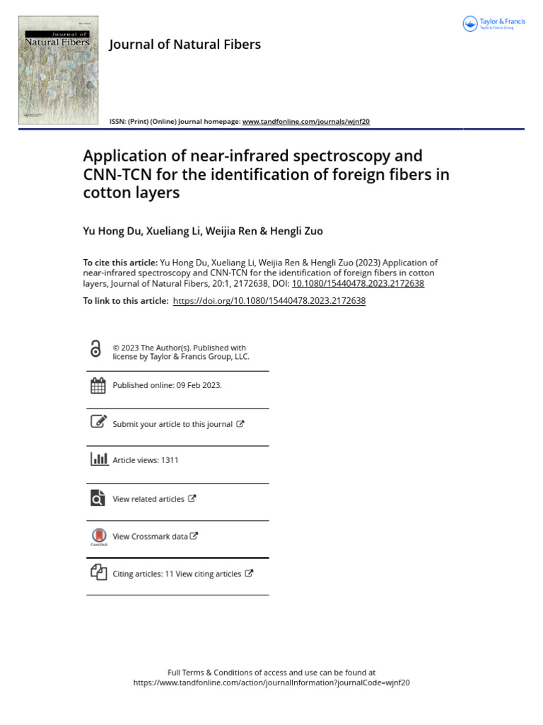 Application of Near-Infrared Spectroscopy and CNN-TCN For The ...