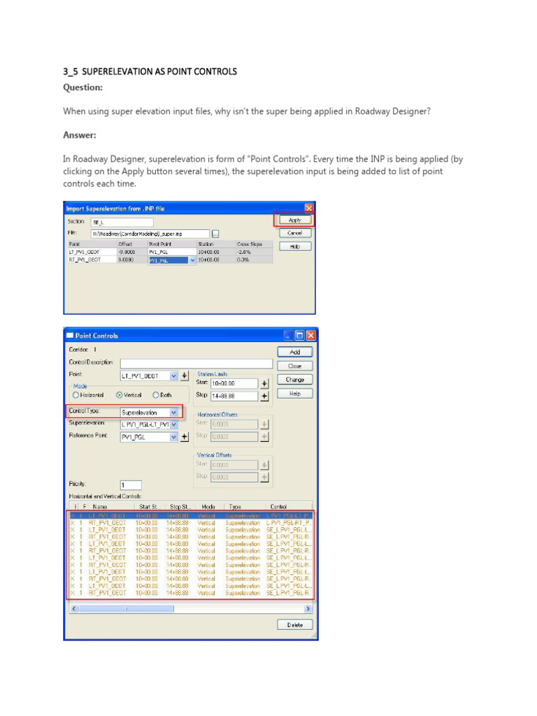 3 - 05 Superelevation As Point Controls | PDF