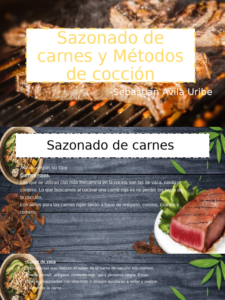 Sazonado de Carnes y Métodos de Cocción Mayo 7 | PDF | Cocinando | Carne