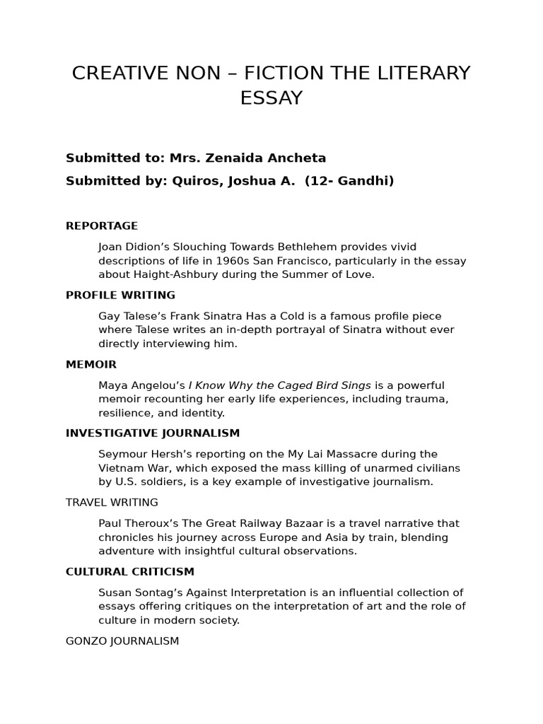 Literary Essay Forms Explored | PDF | Classics