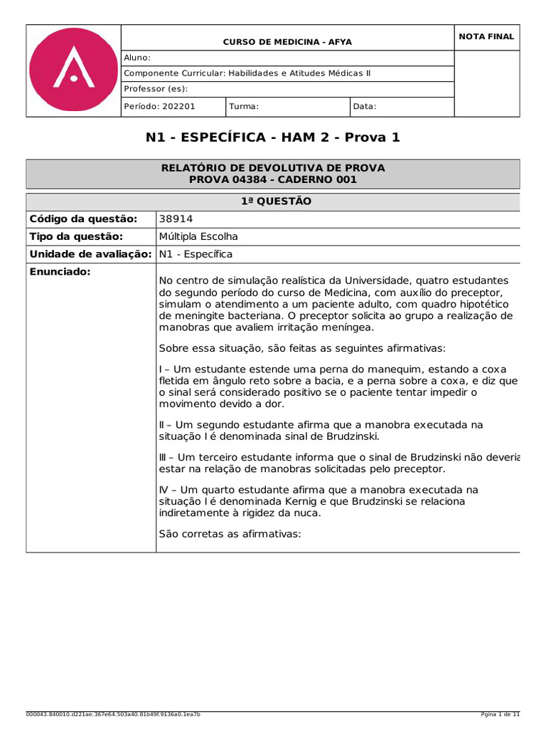 HAM 2 Caderno 1 | PDF | Reanimação cardiopulmonar | Medicina Clínica