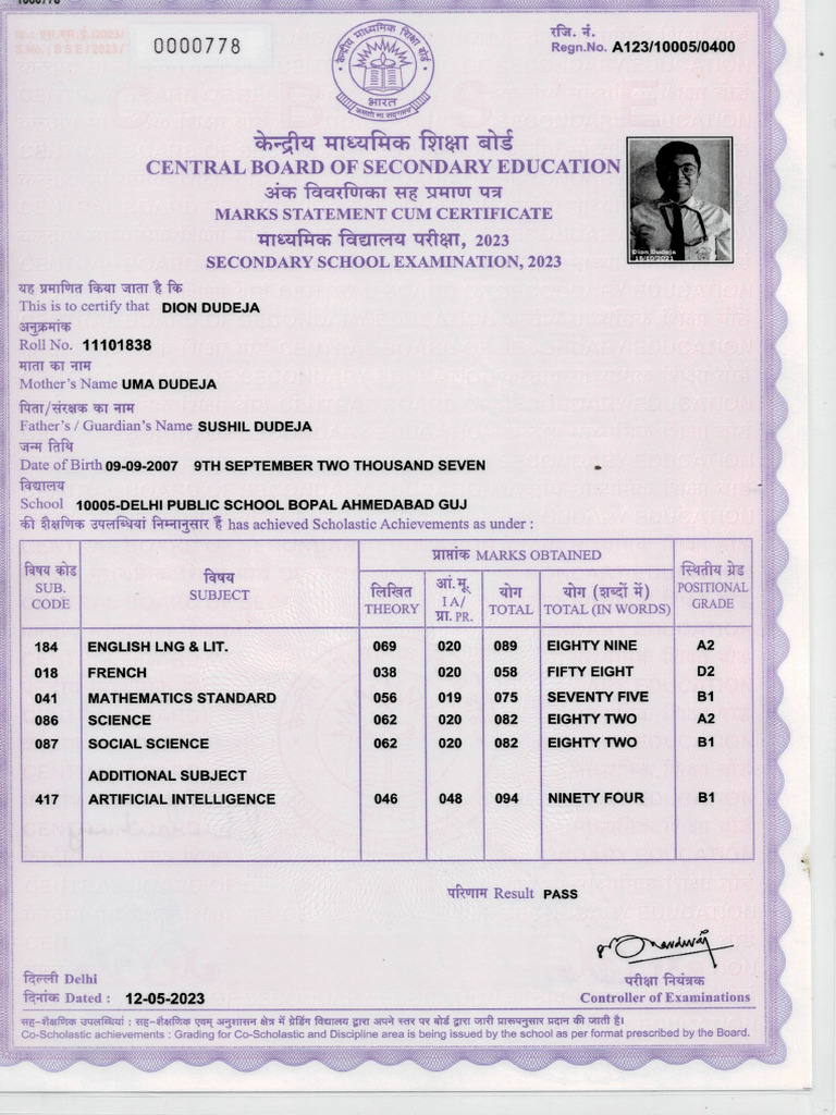 Class-X Certificate | PDF
