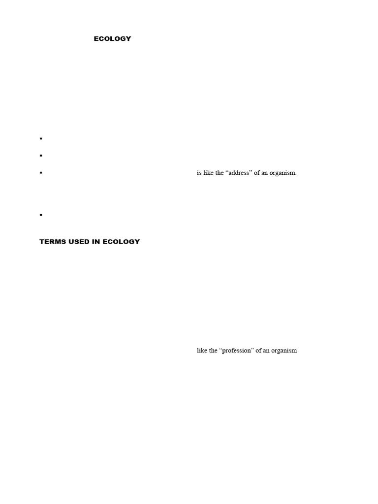 Ecology Notes | PDF | Soil | Forests