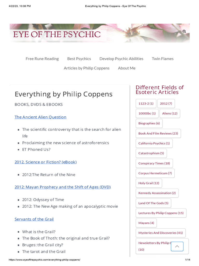 Everything by Philip Coppens - Eye of The Psychic | PDF | Holy Grail