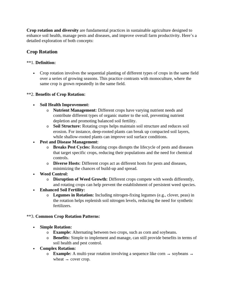 Crop Rotation and Diversity | PDF | Crop Rotation | Agriculture