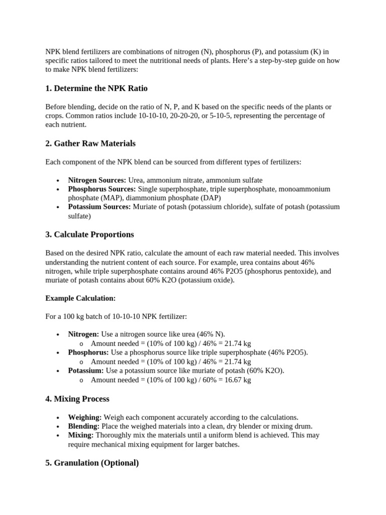 NPK blend fertilizers | PDF | Fertilizer | Chemical Substances