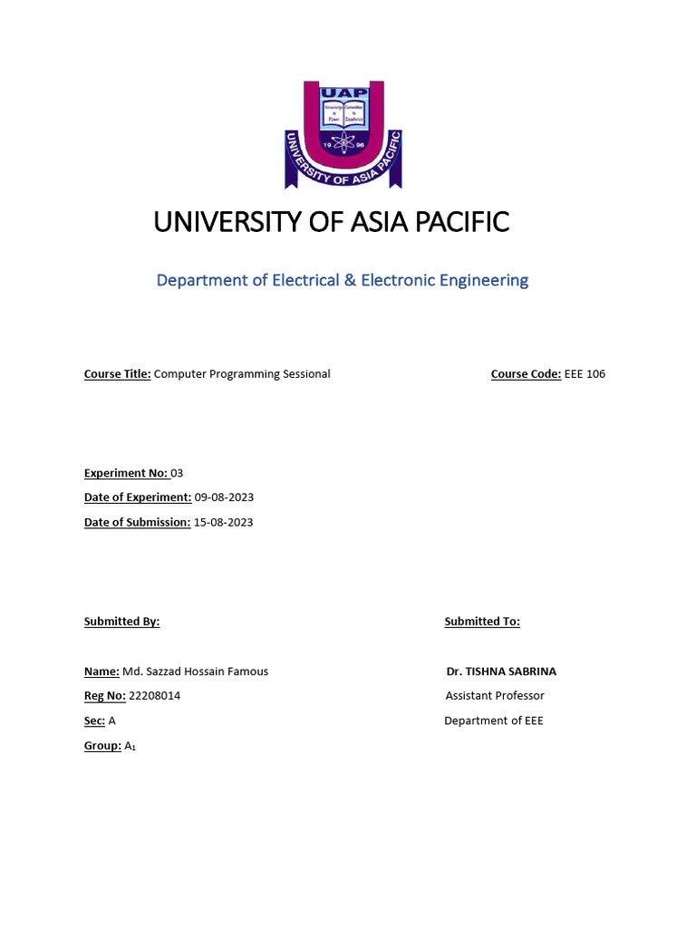 22208014-Md Sazzad Hossain Famous-Lab Task03 | PDF | Computing | Software Engineering