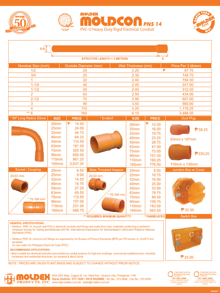 MOLDCON Electrical Conduit - Moldex | PDF