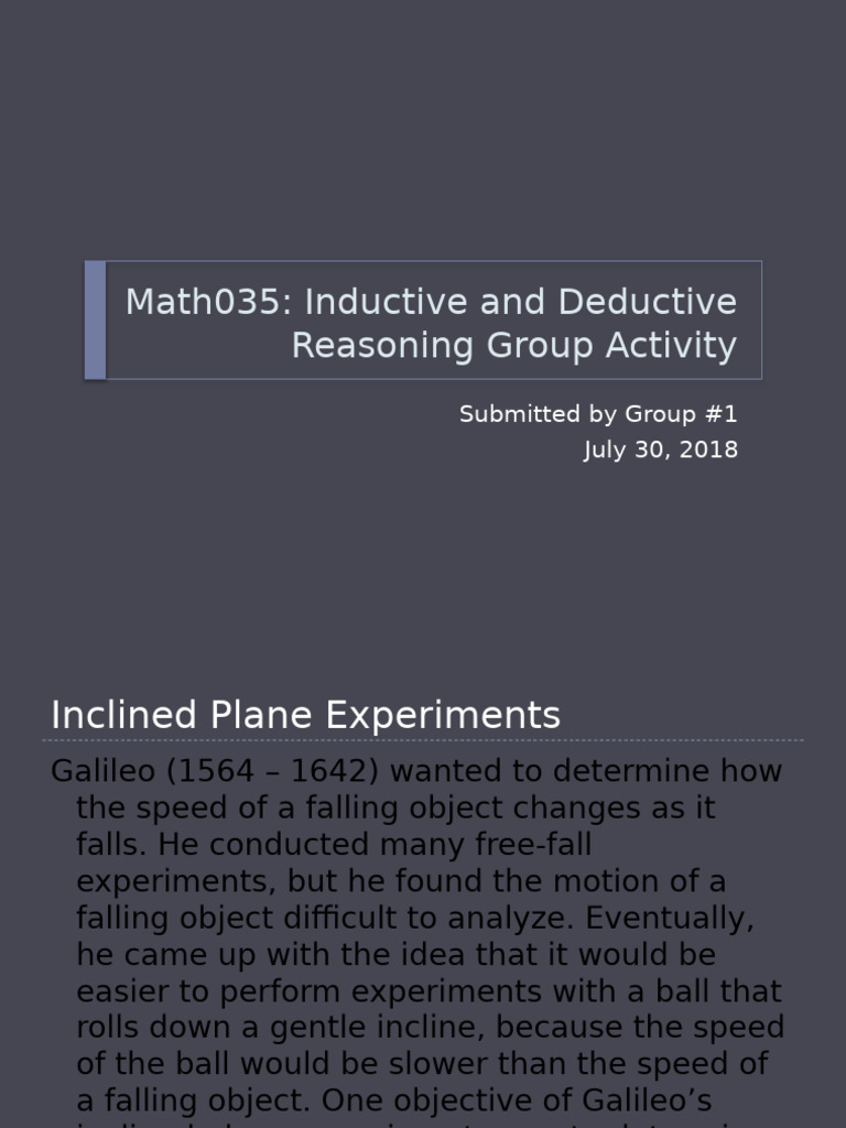 Galileo's Inclined Plane Experiments | PDF | Speed | Experiment
