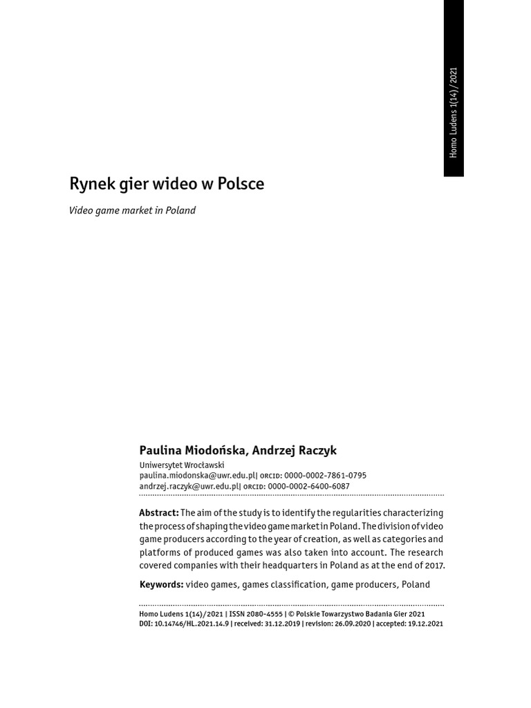 Rynek Gier Wideo W Polsce | PDF